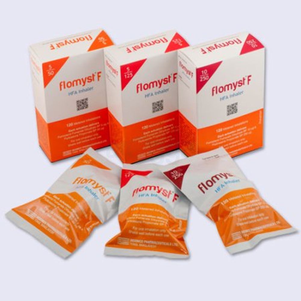 Flomyst-F 5/50 HFA 50mcg+5mcg/Puff Inhaler - Arogga Online Pharmacy