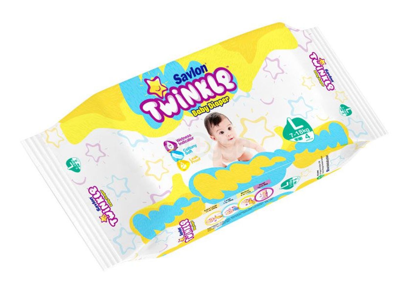 Savlon Twinkle Baby Belt Diaper Large 4 Pcs (7-18kg) price in ...