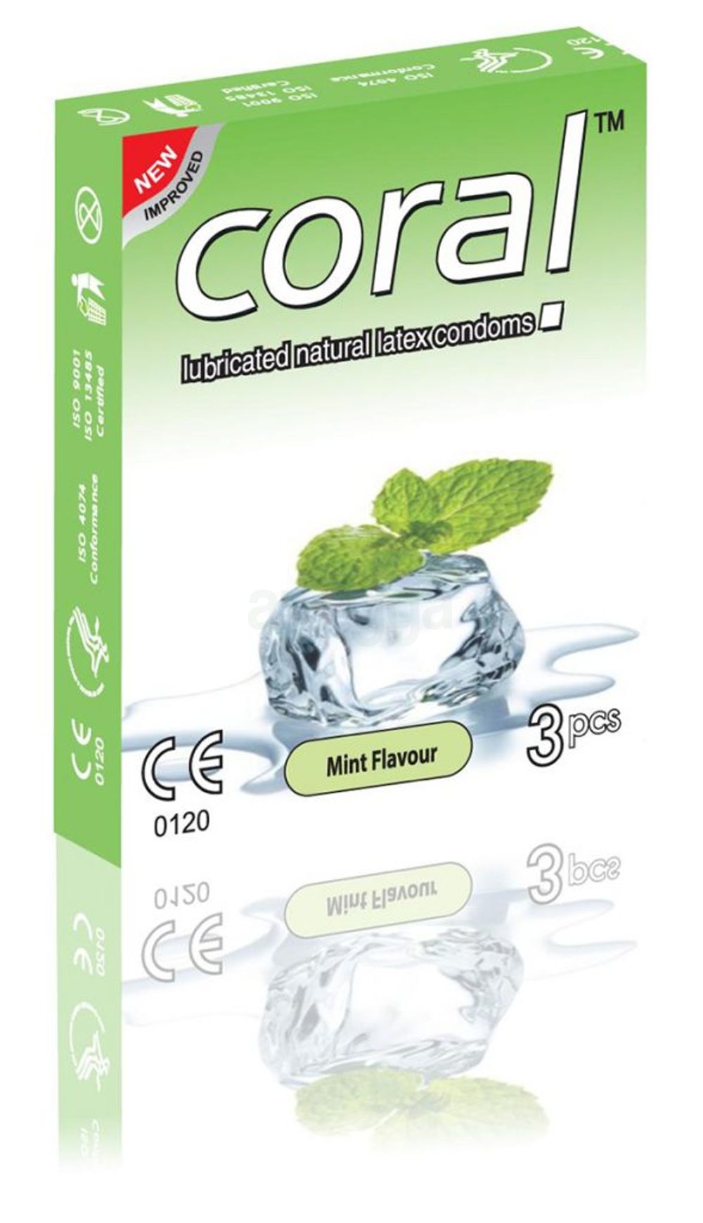Coral Condom Mint Flavour 3's Pack - Arogga Online Pharmacy