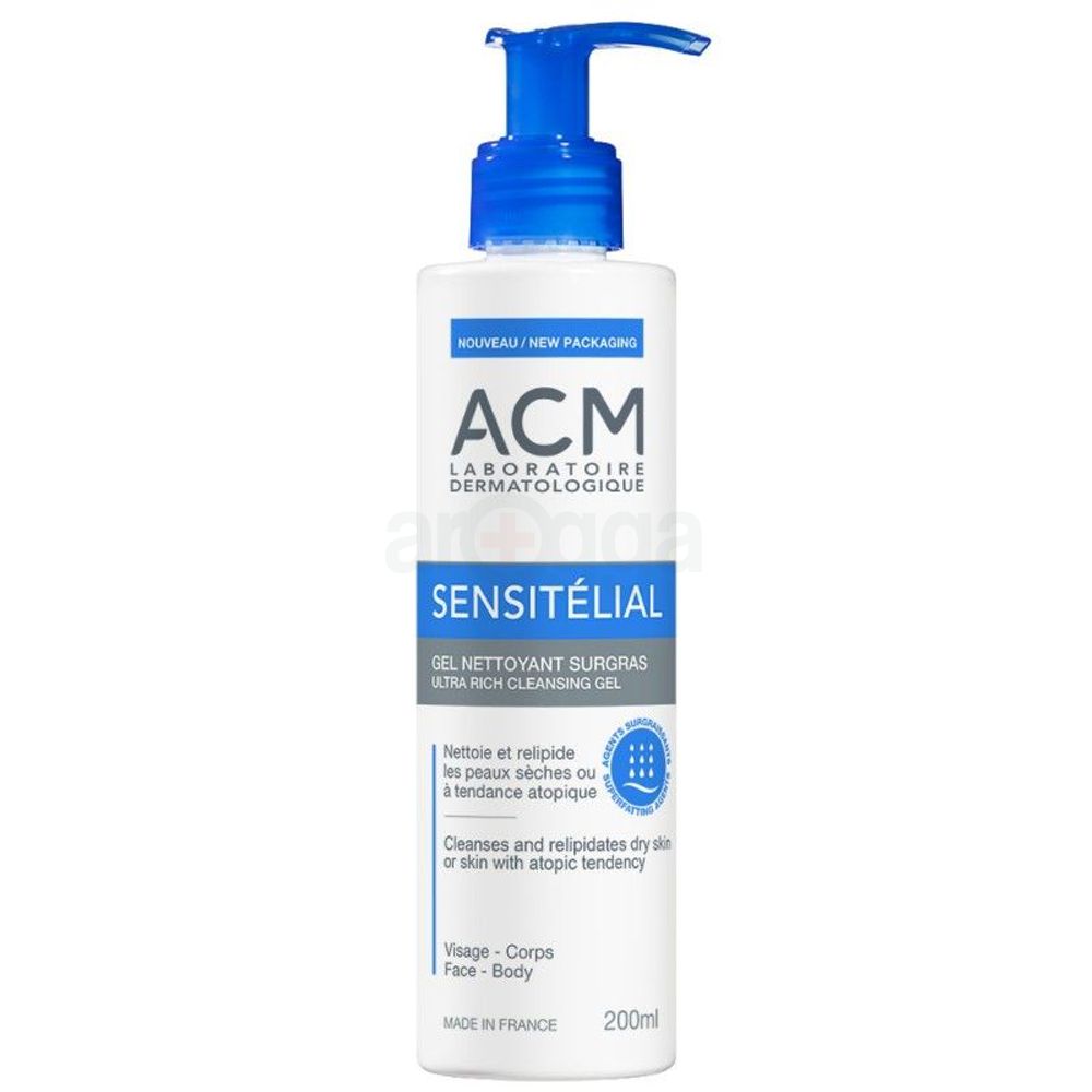 ACM Sensitelial Gel Nettoyant Surgras Ultra Rich 200ml - Arogga Beauty ...