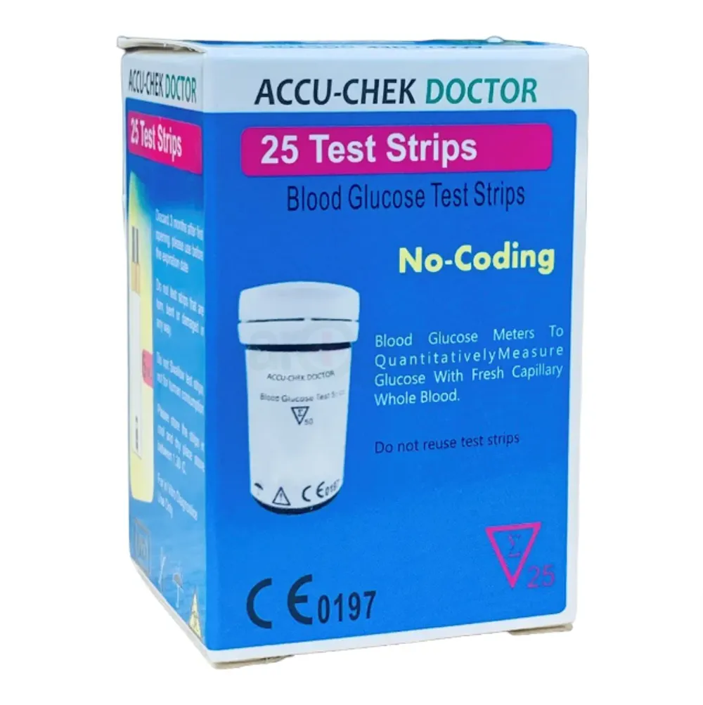 Accu Chek Doctor Blood Glucose Strip 25's Pack - Arogga Online Pharmacy