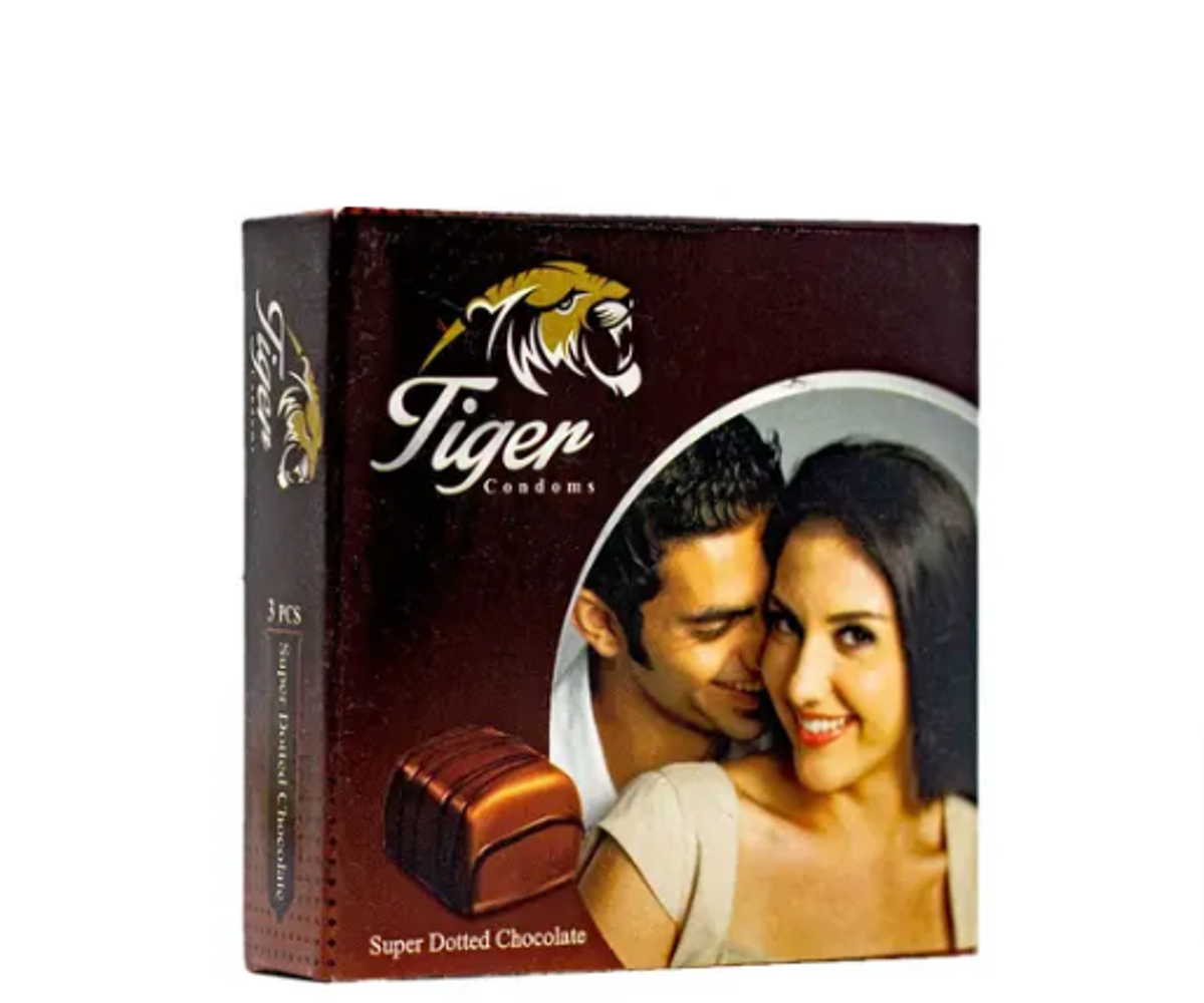 Tiger Dotted Condom Chocolate Flavor 3's Pack - Arogga Online Pharmacy