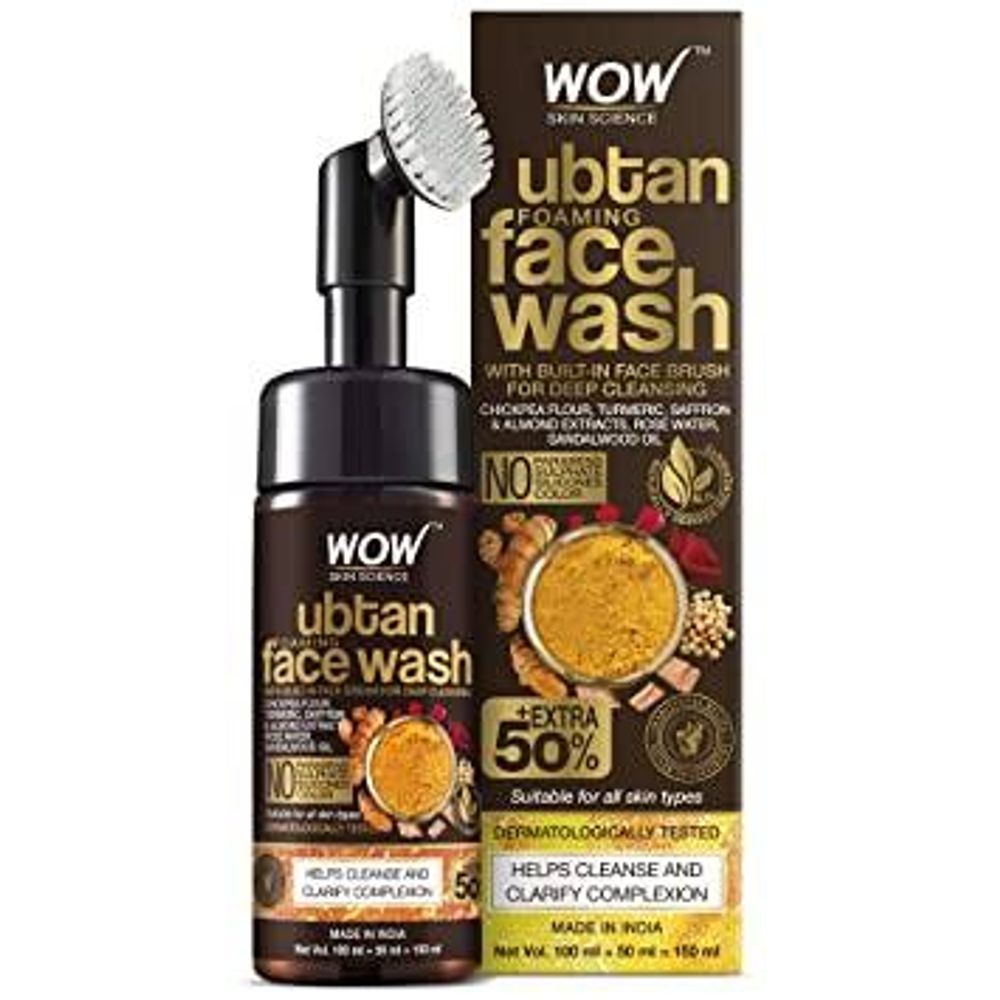 Wow Skin Science Ubtan Foaming Facewash No Parabens, Sulphate Silicones & Color - Arogga Beauty ...