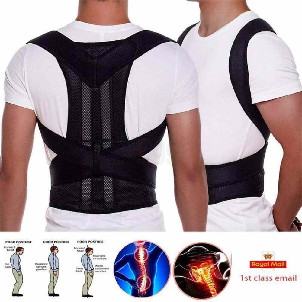 Back Pain Posture Corrector Shoulder Brace Back Support Belt (Free Size ...