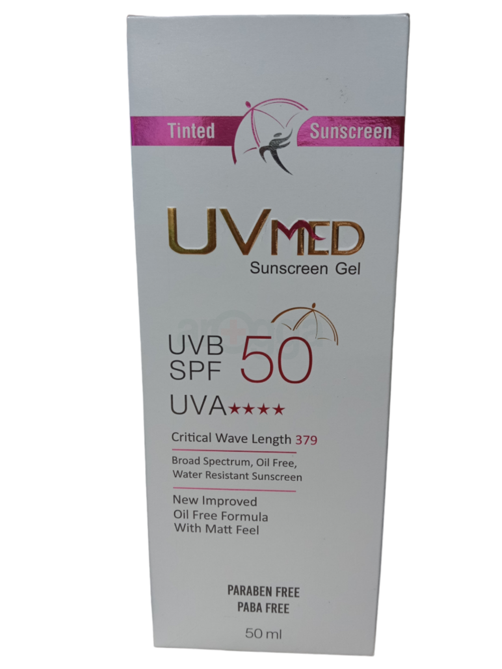 UV Med Sunscreen Gel SPF50 50ml - Arogga Beauty Store