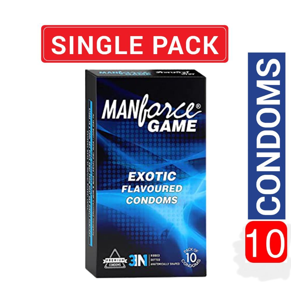 Manforce Game Exotic 3in1 Ribbed Dotted Condoms 10's Pack - Arogga ...