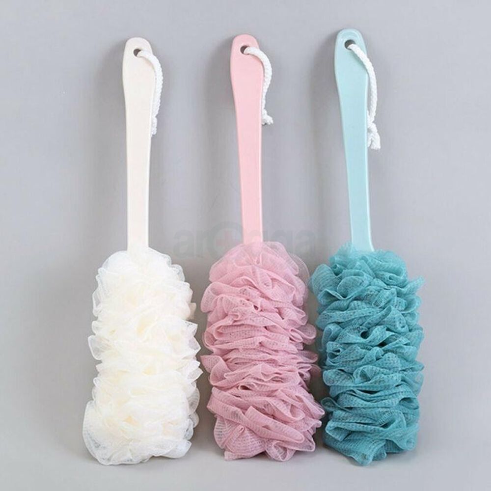 Long Handle Bath Sponge Shower Brush Back Scrubber For Shower Soft Mesh ...