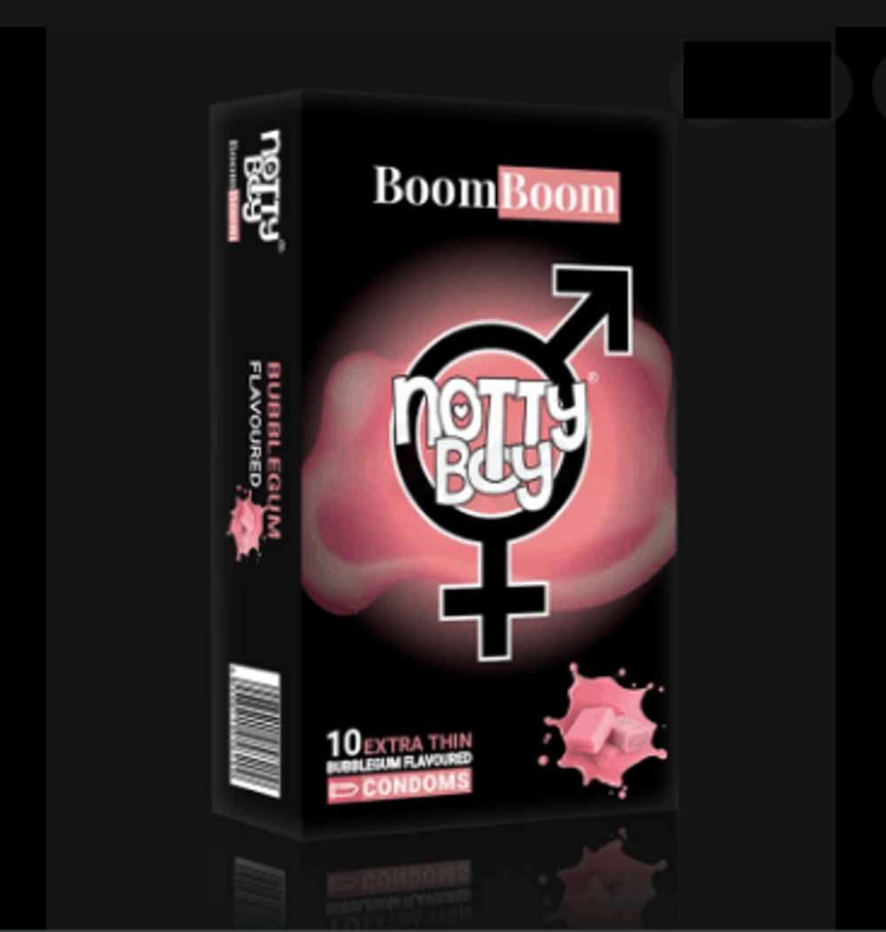 NottyBoy BoomBoom–Bubble Gum Flavour Condoms 10's Pack - Arogga Beauty Store