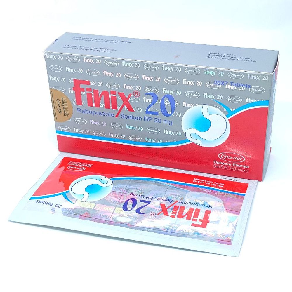 Finix 20mg Tablet - ফিনিক্স ২০ মি.গ্রা. ট্যাবলেট - Arogga Online Pharmacy
