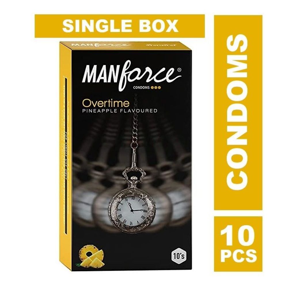 Manforce Overtime Pineapple 3in1 (Ribbed, Contour, Dotted) Condom ...