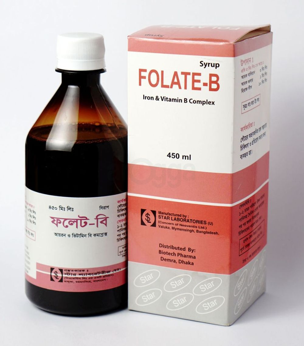 Folate-B 450ml Syrup - Arogga Online Pharmacy