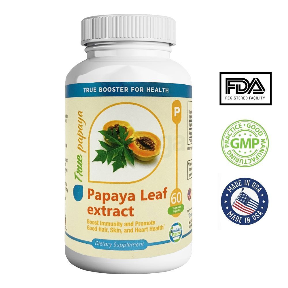 Papaya Leaf Extract Immune System Digestion Skin Platelet Support 500mg ...