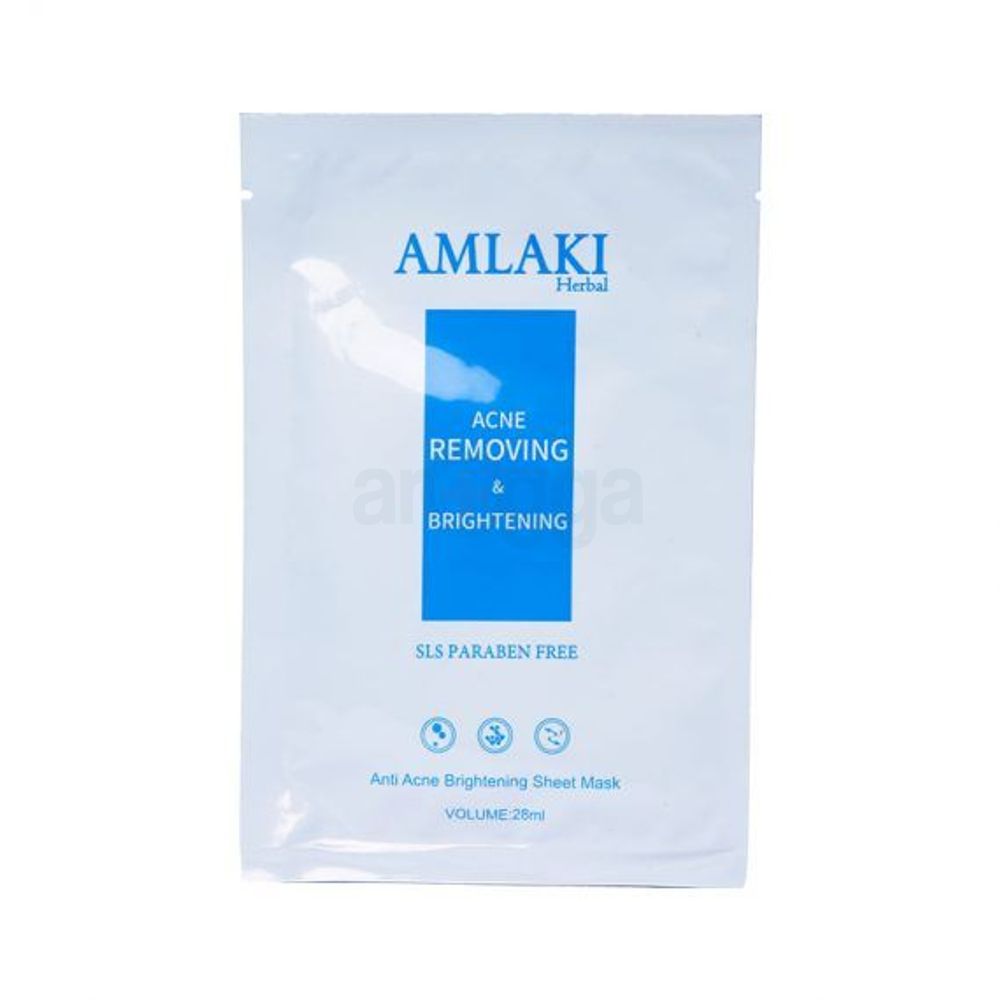 Amlaki Herbal Acne Removing & Brightening Sheet Mask 28ml 28ml Musk ...