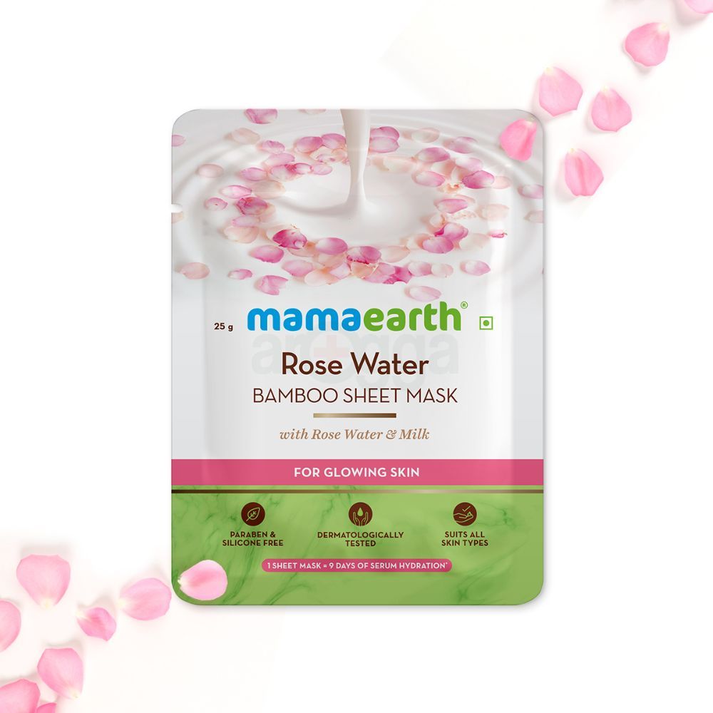 Mamaearth Bamboo Sheet Rose Sheet Mask - Arogga Beauty Store