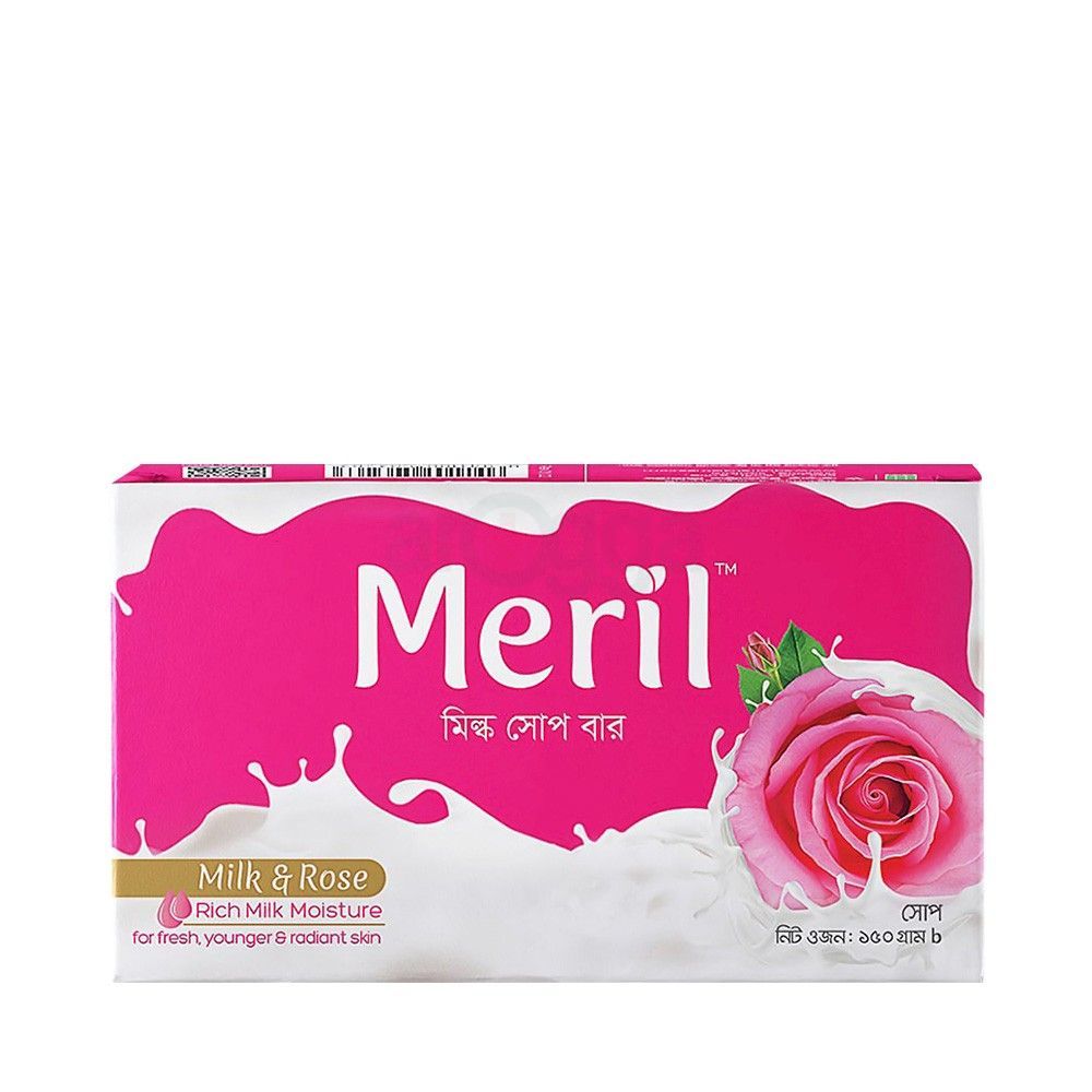 Meril Milk & Rose Soap Bar 150gm - Arogga Beauty Store
