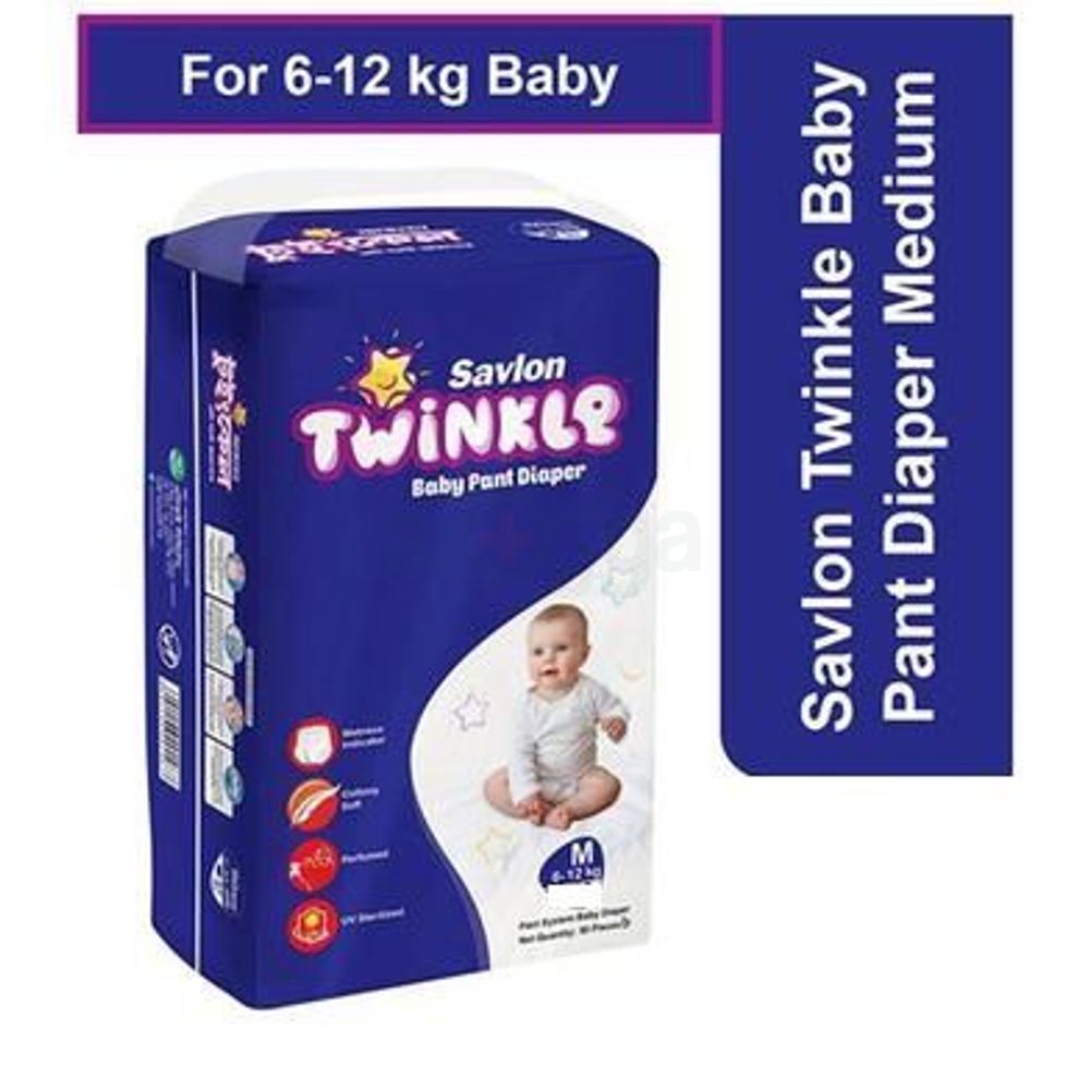 Savlon Twinkle Baby Pant Diaper M 5's Pack (6-12 kg) - Arogga Online ...