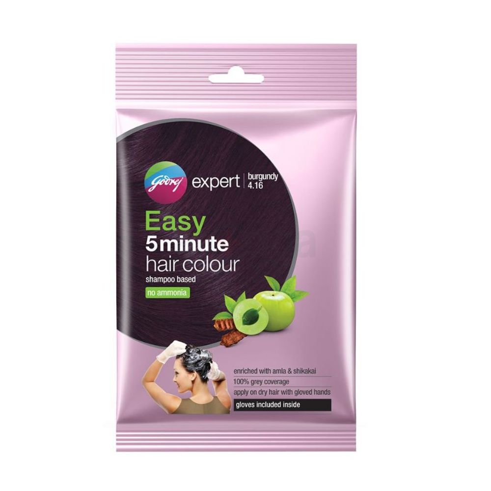 Godrej Expert Easy 5 Minute Hair Colour (Burgundy) 18ml - Arogga Beauty ...