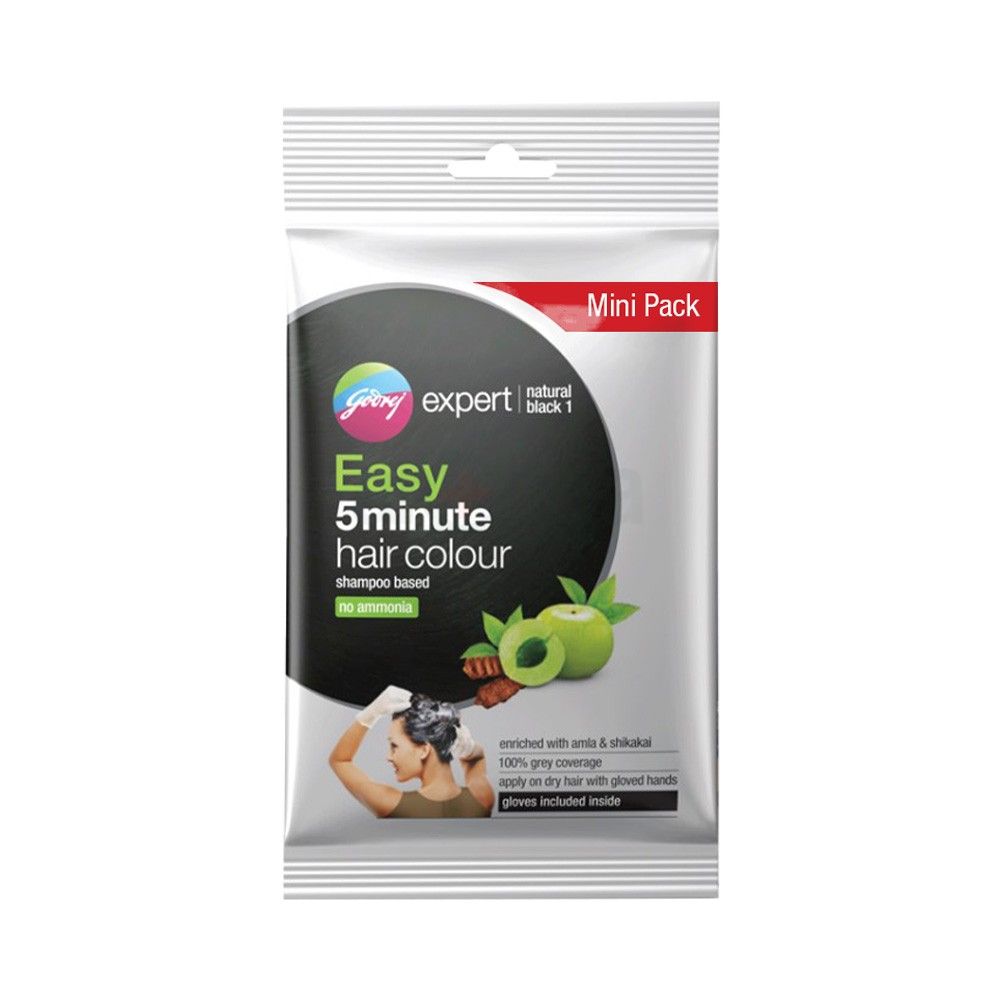 Godrej Expert Easy 5 Minute Hair Colour Natural Black (Mini Pack ...