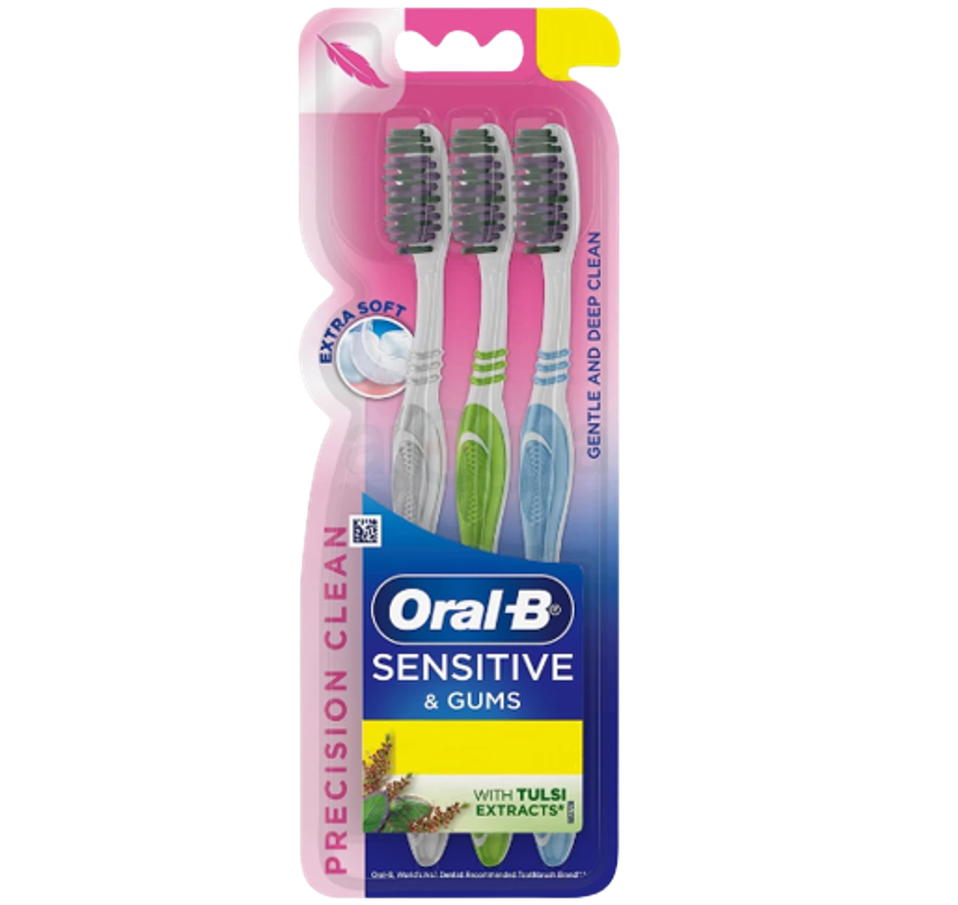 Oral-B Sensitive & Gums Extra Soft Precision Clean Toothbrush (Buy 2 ...
