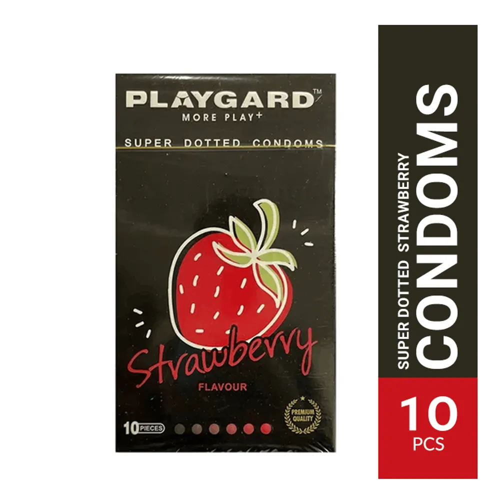 Playgard More Play + Super Dotted Strawberry Flavoured Condoms 10's ...