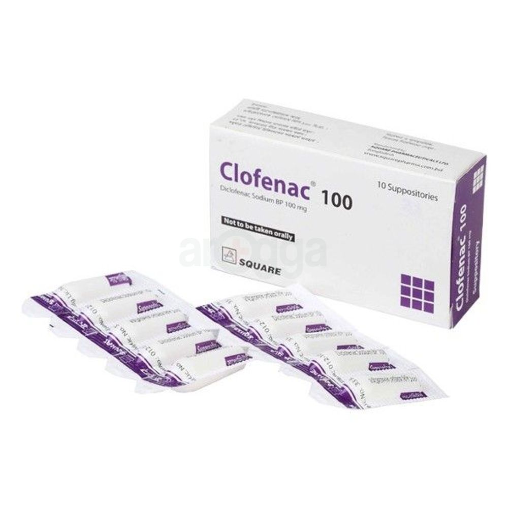 Clofenac 100mg Suppository - Arogga Online Pharmacy