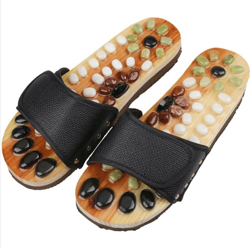 Foot Massage Slippers Massager Shoes Shiatsu Relax Sandals With Natural ...