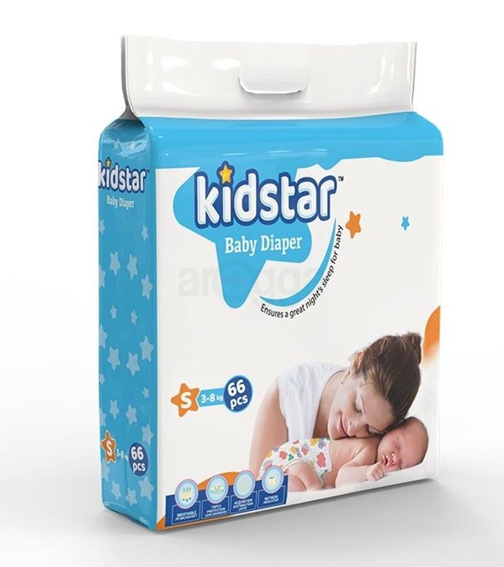 Kidstar Baby Diaper (S) 66's Pack price in Bangladesh | Arogga