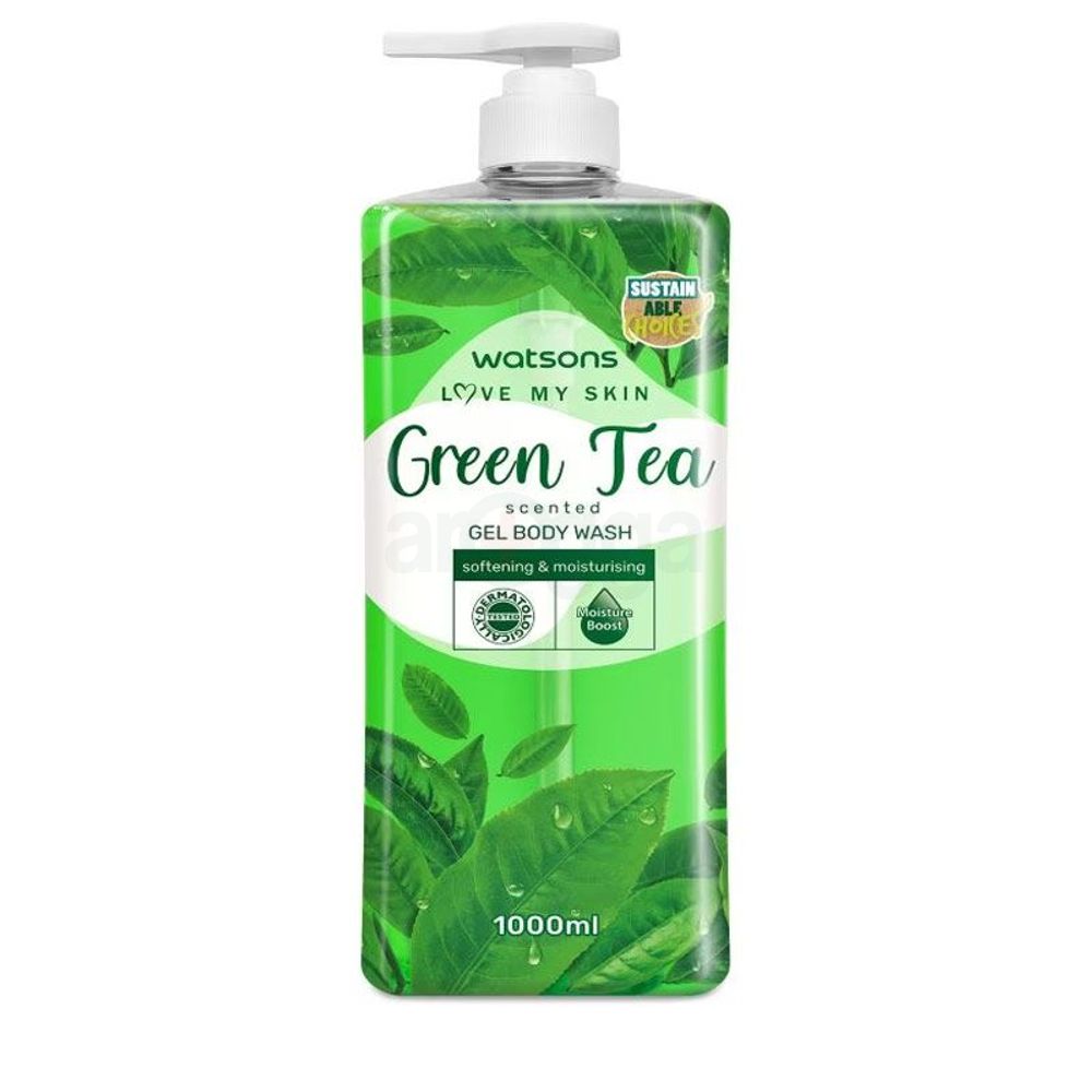 Watsons Love My Skin Green Tea Scented Gel Body Wash for Softening ...
