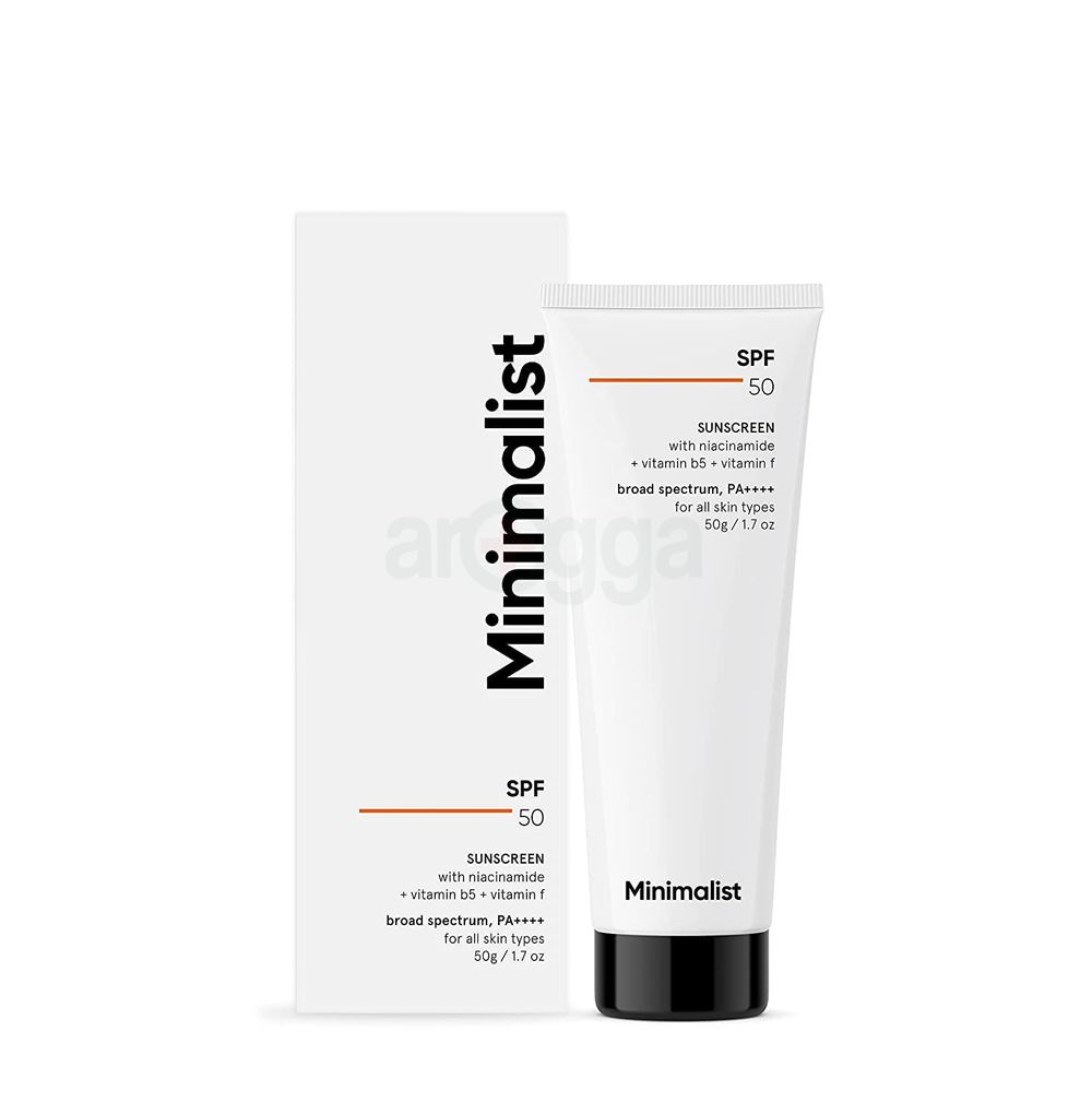 Minimalist SPF 50 Sunscreen with Niacinamide + Vitamin B5+ Vitamin F ...