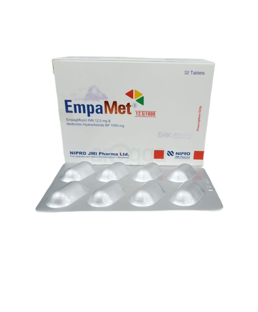 Empamet 12.5/1000 2.5mg+1000mg Tablet - Arogga Online Pharmacy