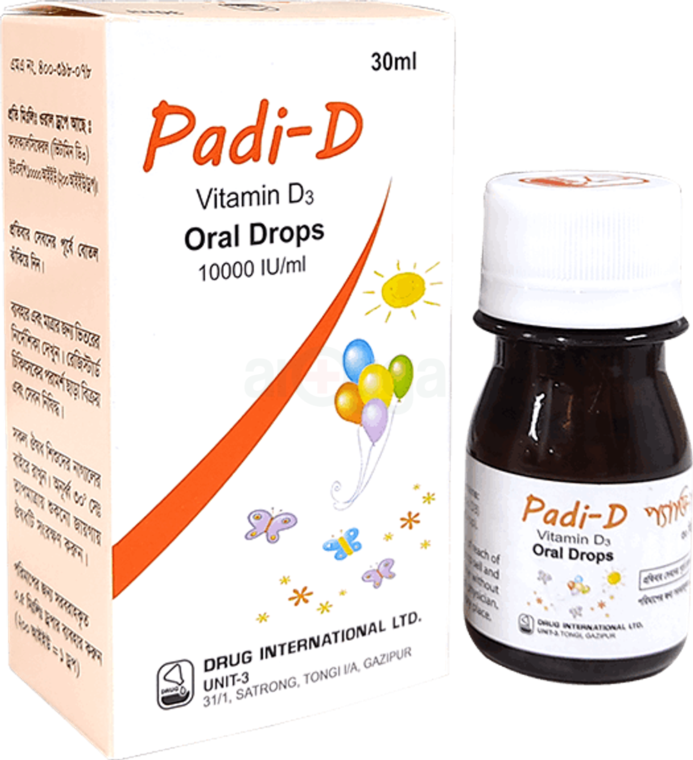 Padi-D 200 IU/ml Pediatric Drops - Arogga Online Pharmacy