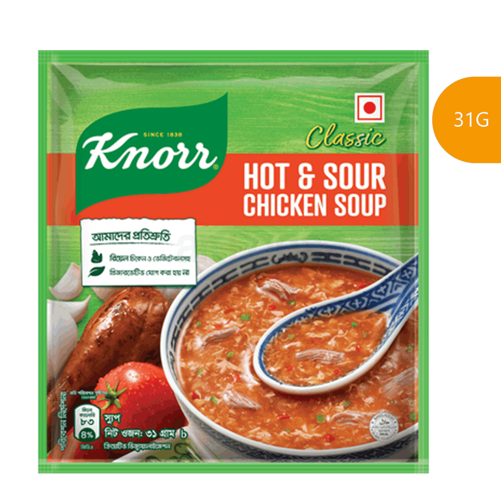 Knorr Hot & Sour Chicken Soup Sachet -31gm - Arogga Ltd