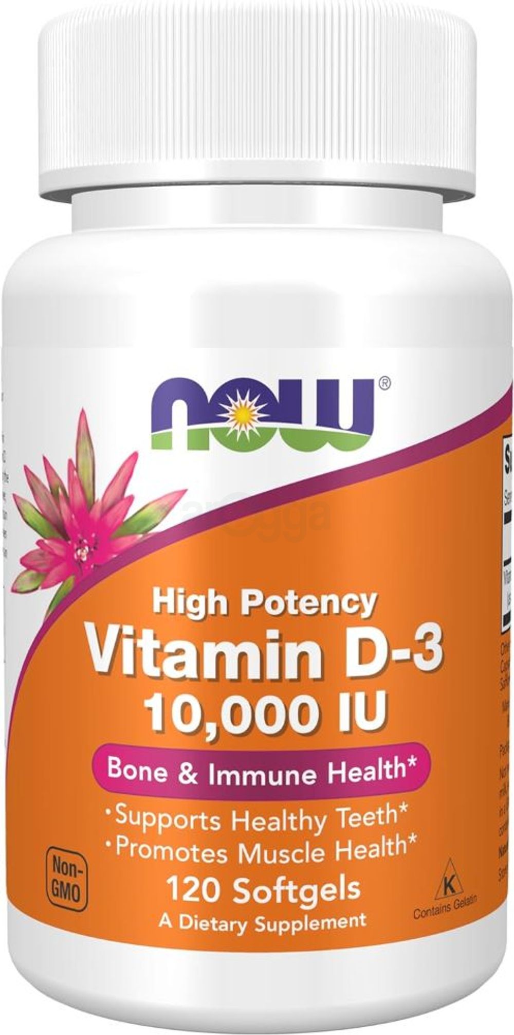 NOW Supplements, Vitamin D-3 10,000 IU, Highest Potency, Structural Support*, 120 Softgels ...