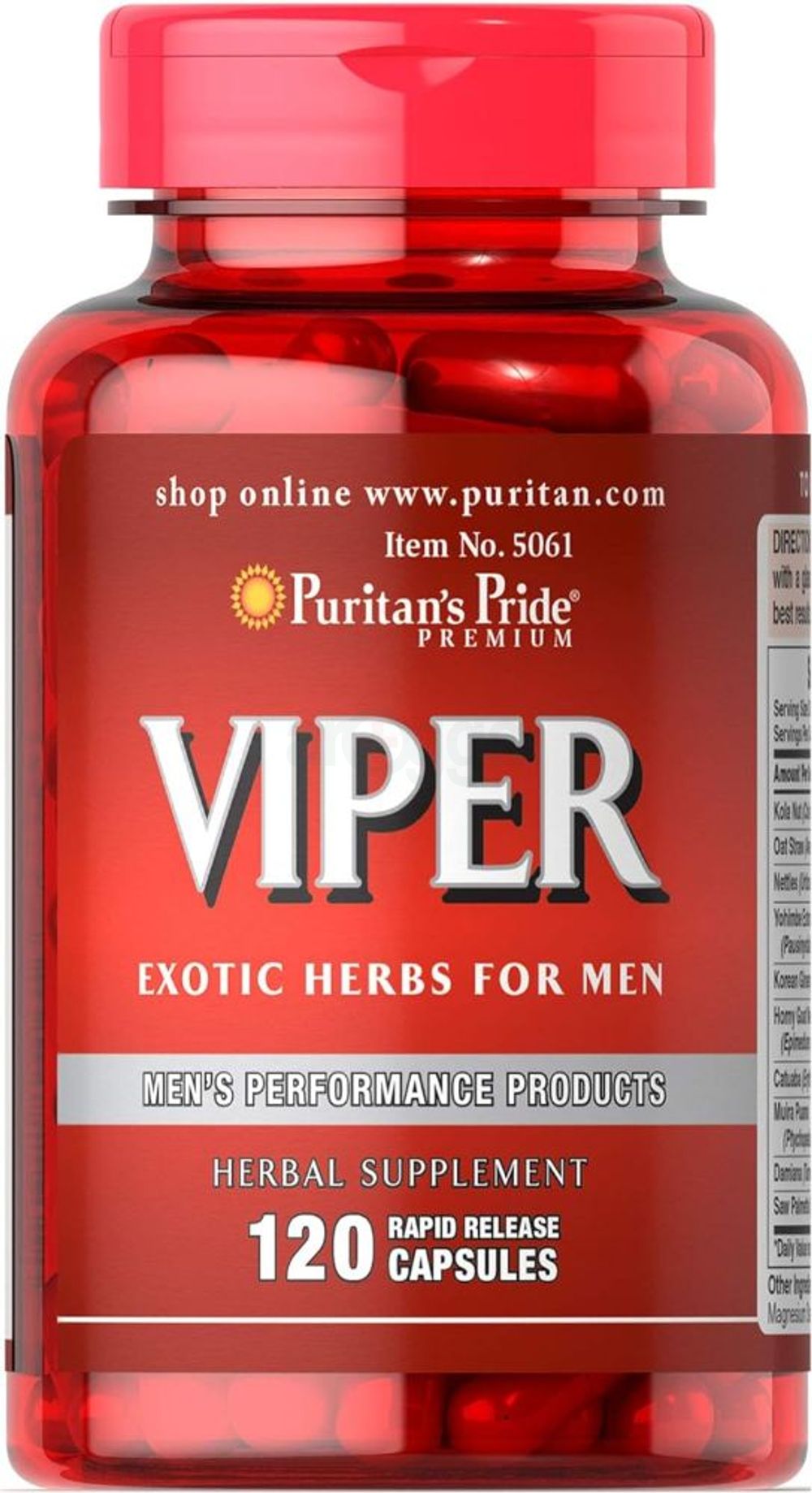 Puritan's Pride Viper Exotic Herbs For Men Herbal supplement 120 ...