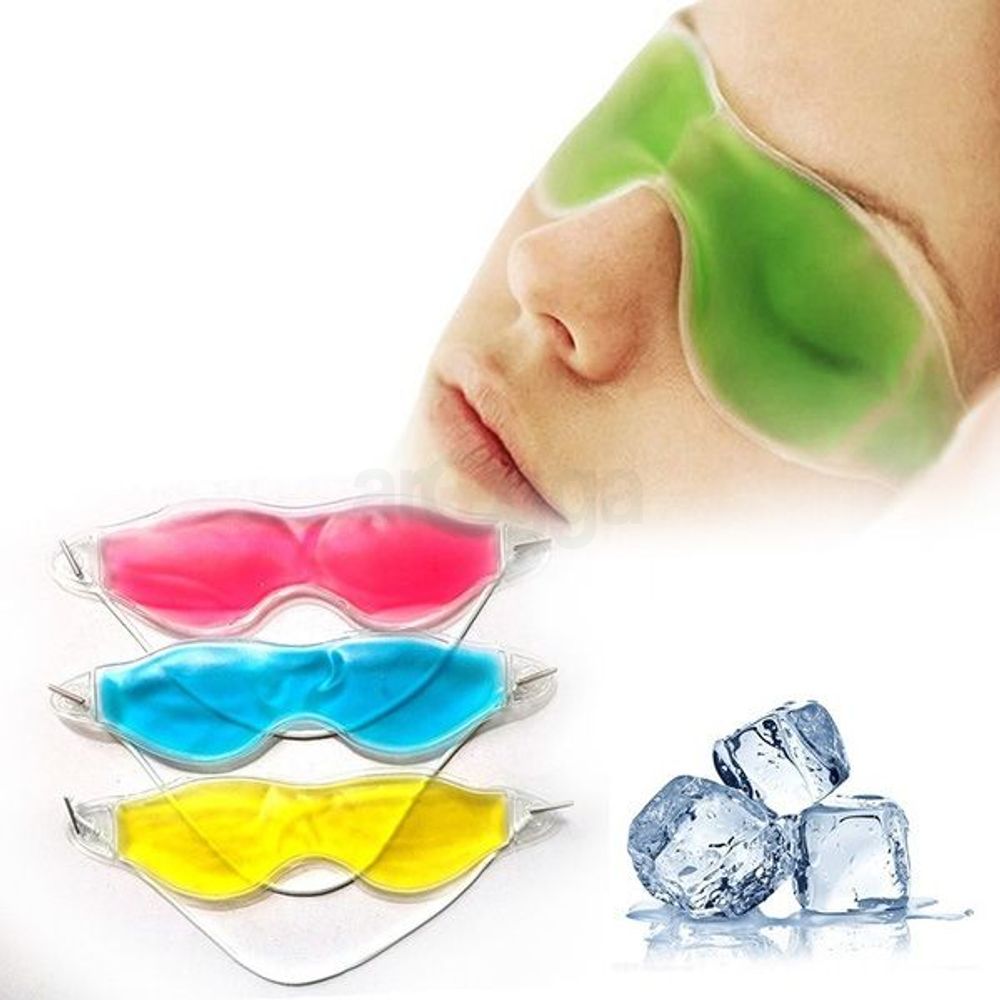 Relaxing Tired Eyes & Headache Relief Hot Cold Cooling Gel Eye Mask Ice ...