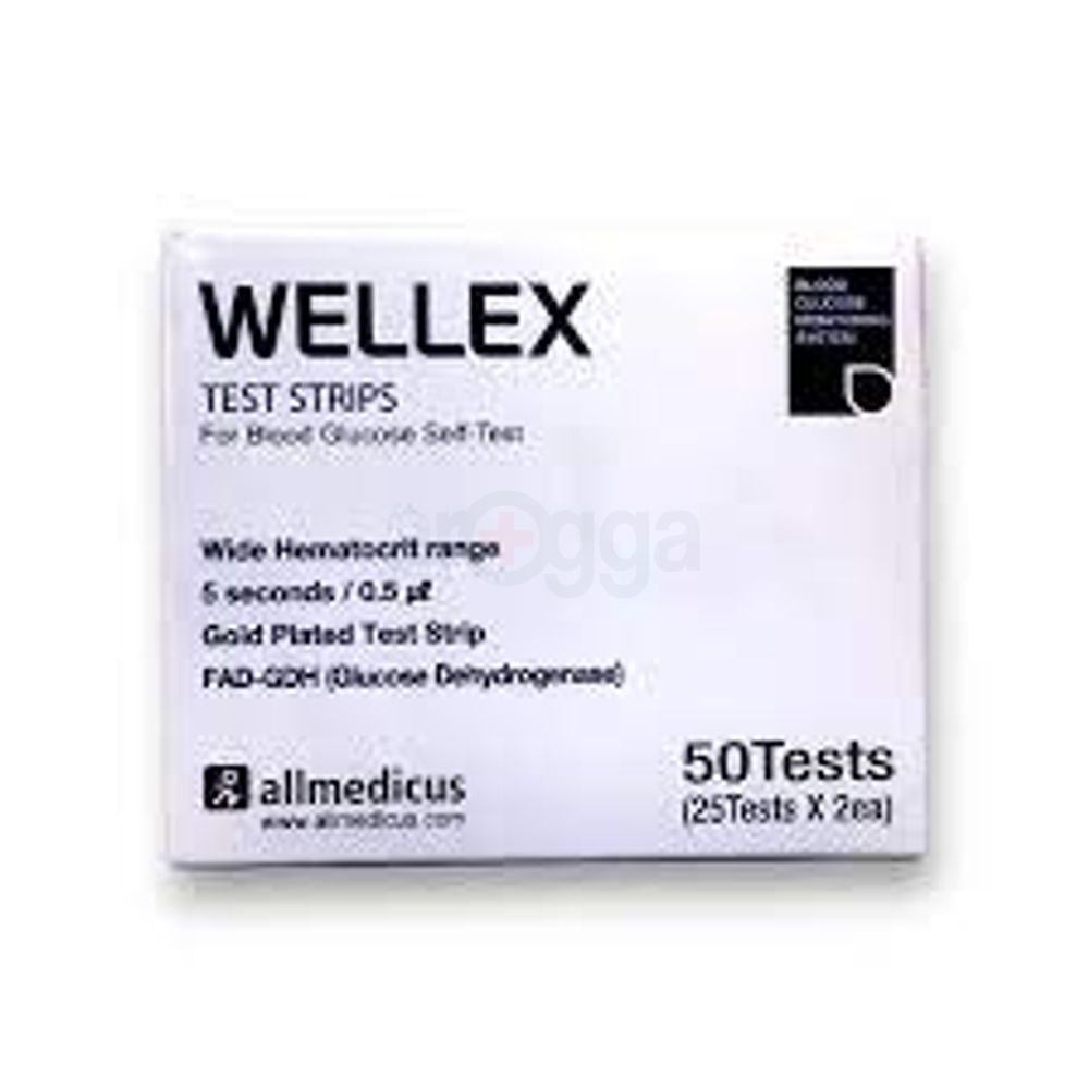 Wellex Blood Glucose Test Strip 50's Pack . - Arogga Online Pharmacy
