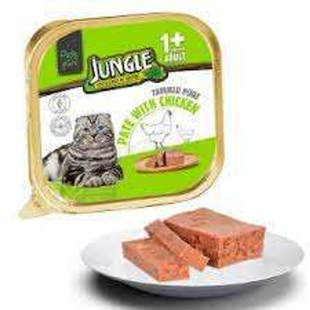 Jungle Adult Cat Food Pate With Chicken - 100g Pate 100gm Wet Cat Food ...