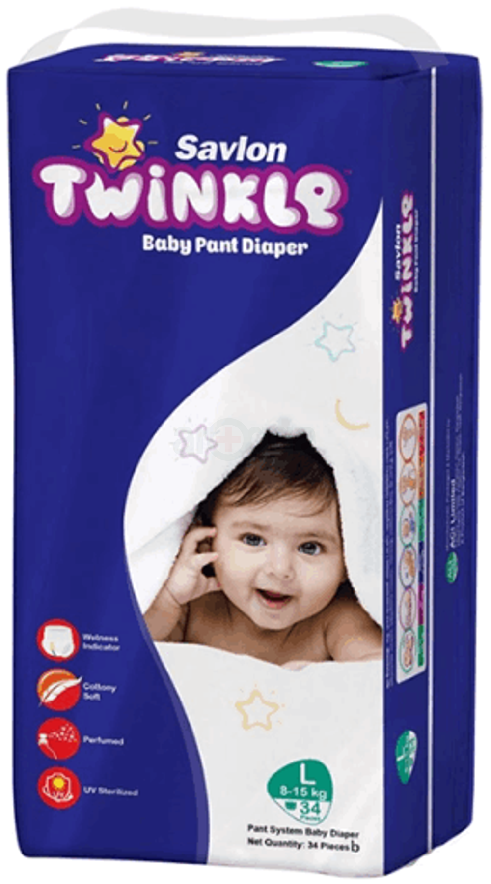 Savlon Twinkle Baby Pant Diaper Large 34's Pack (8-15 kg) - Arogga ...