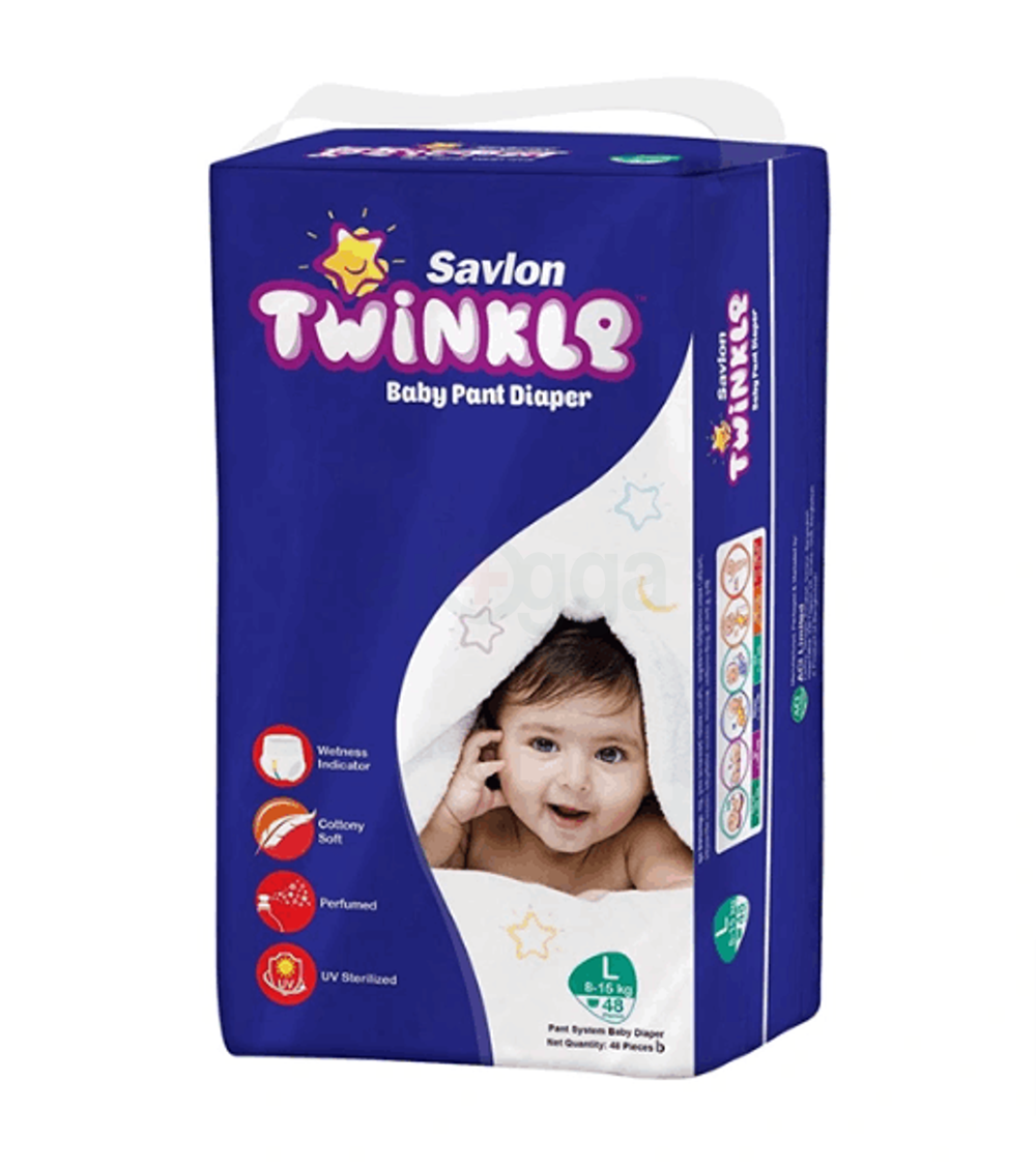 Savlon Twinkle Baby Pant Diaper Large 48 pcs (8-15 kg) - Arogga Online ...