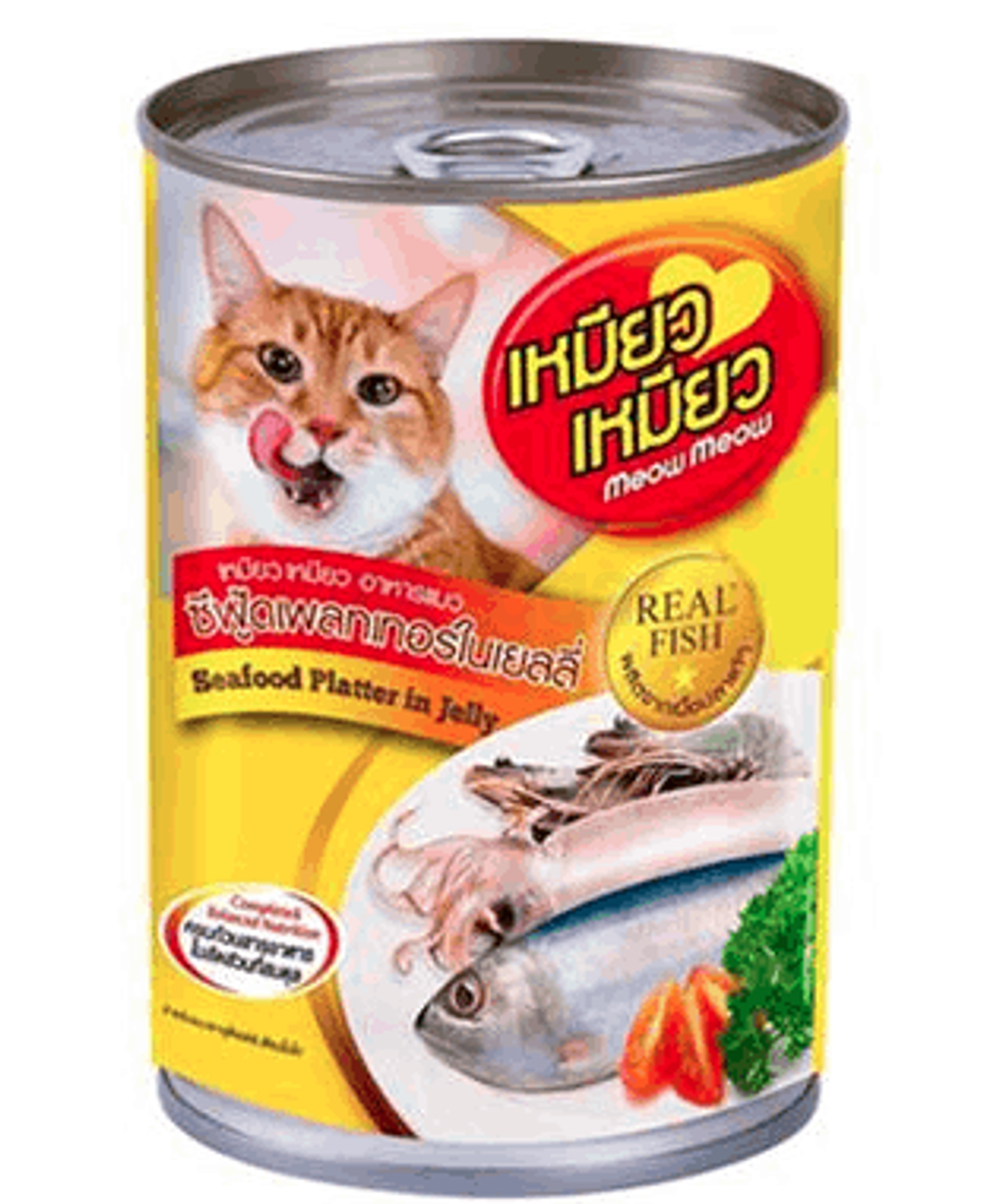 Meow Meow Cat Food Real Fish Seafood Platter In Jelly - 400g Can ...