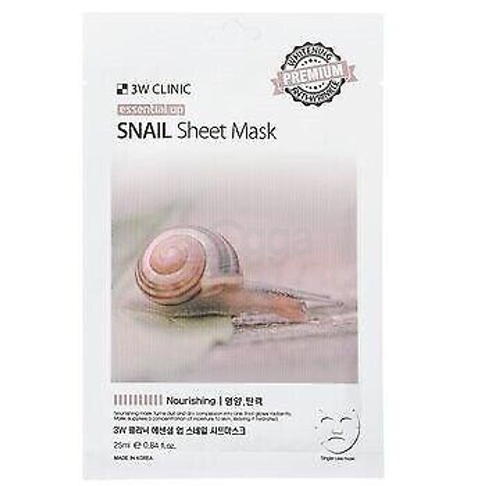 3W Clinic Essential Up Snail Sheet Mask - Arogga Beauty Store