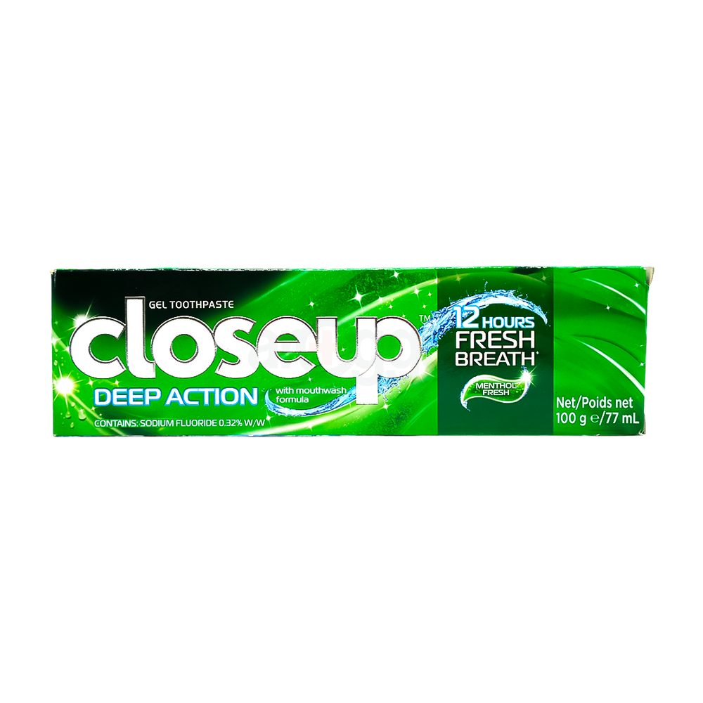 Closeup Menthol Fresh Deep Action Gel Toothpaste With 12 Hours Fresh ...