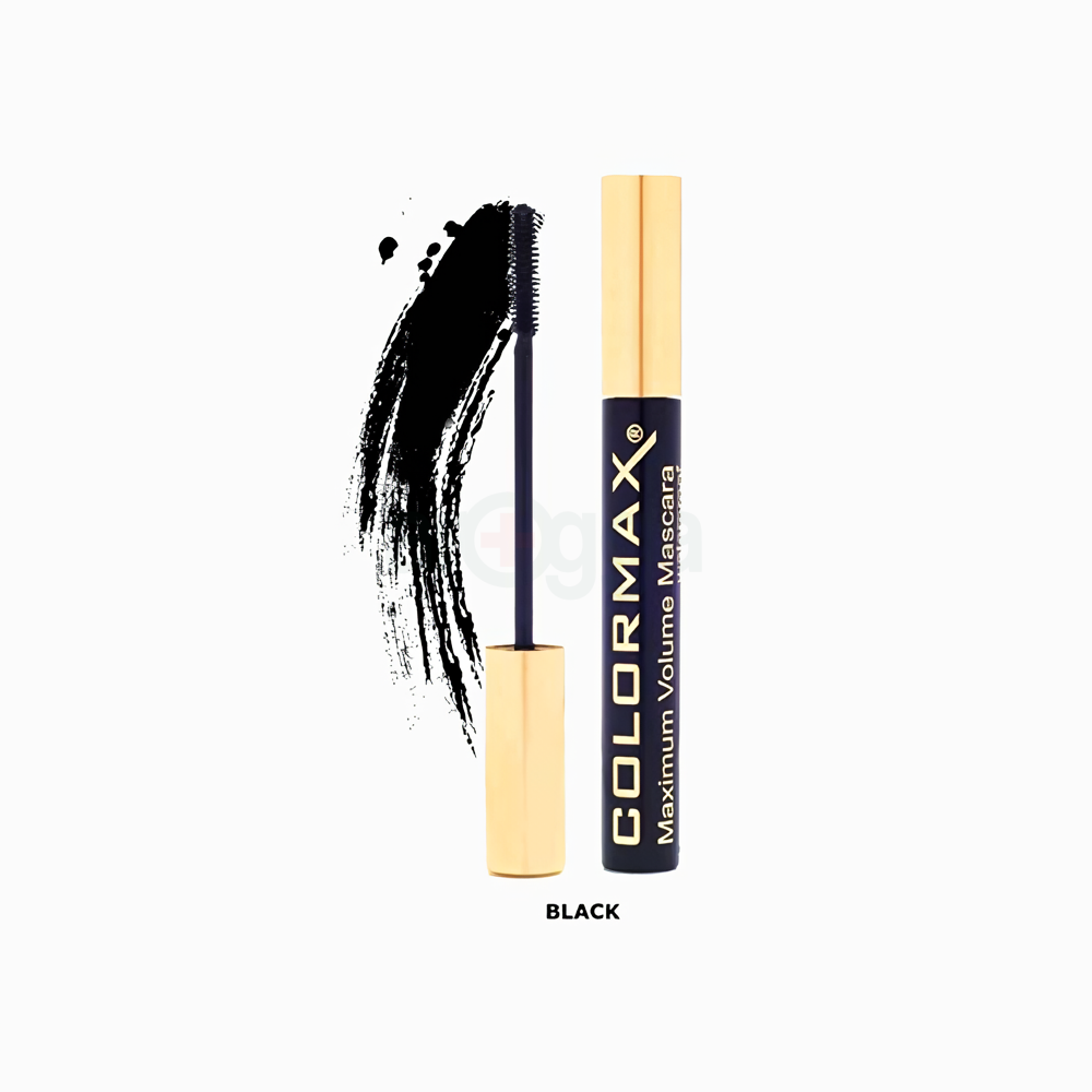 Colormax Maximum Volume Waterproof Mascara – Black - Arogga Beauty Store