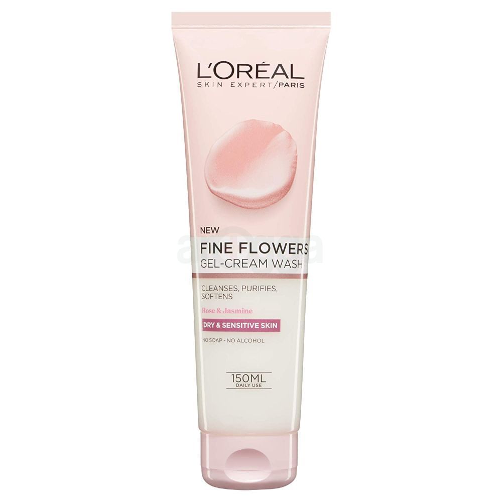 Loreal Paris Fine Flowers Gel Cream Wash with Rose & Jasmine for Dry ...