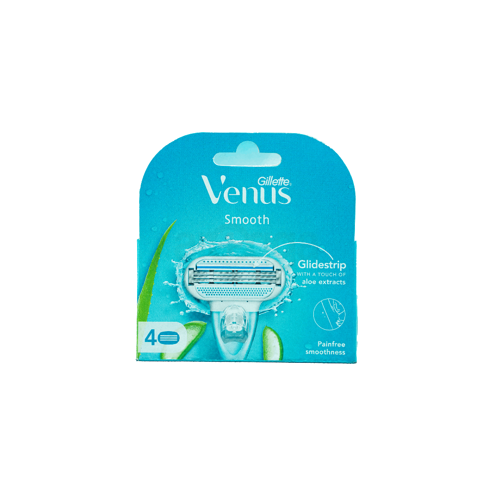 Gillette Venus Smooth 4's Pack Razor Blade Cartridges with Aloe ...