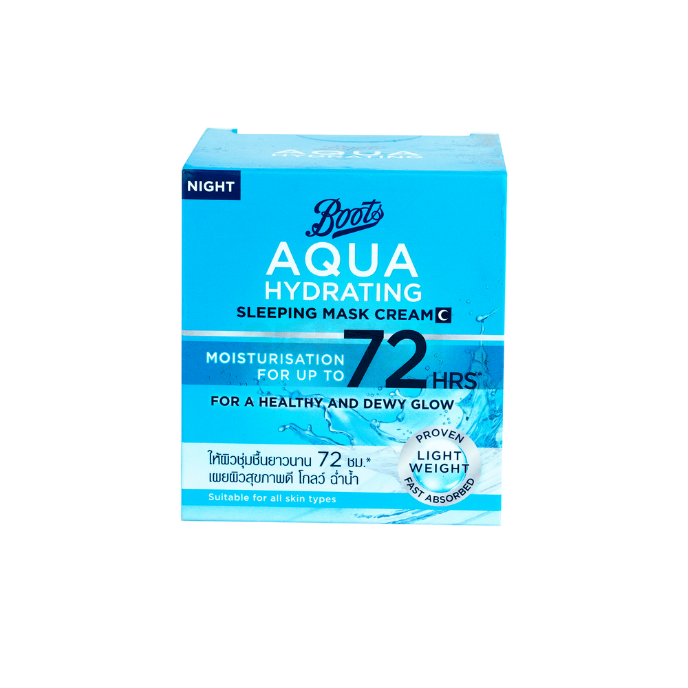 Boots Aqua Hydrating 72 Hrs Sleeping Mask Cream - Arogga Beauty Store
