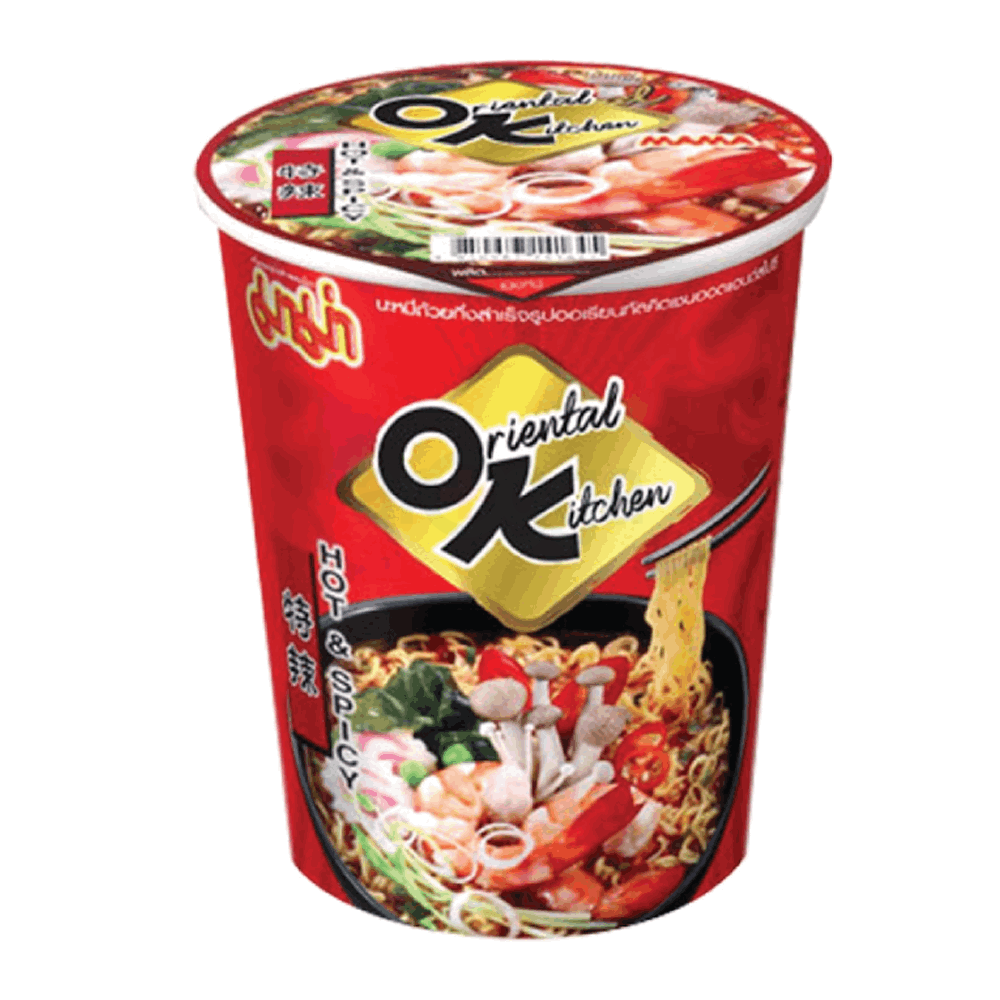 Mama OK Oriental Style Instant Cup Noodles Hot & Spicy 65gm - Arogga Ltd