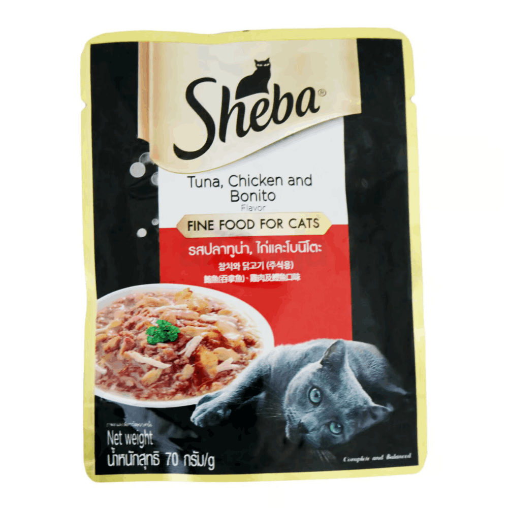 Sheba Pouch Fine Food Tuna Chicken & Bonito 70g - Arogga Online Pharmacy