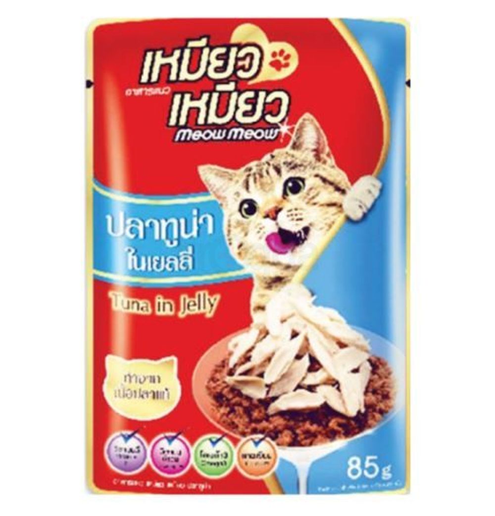 Meow Meow Pouch Cat Food Tuna in Jelly 85g - Arogga Online Pharmacy