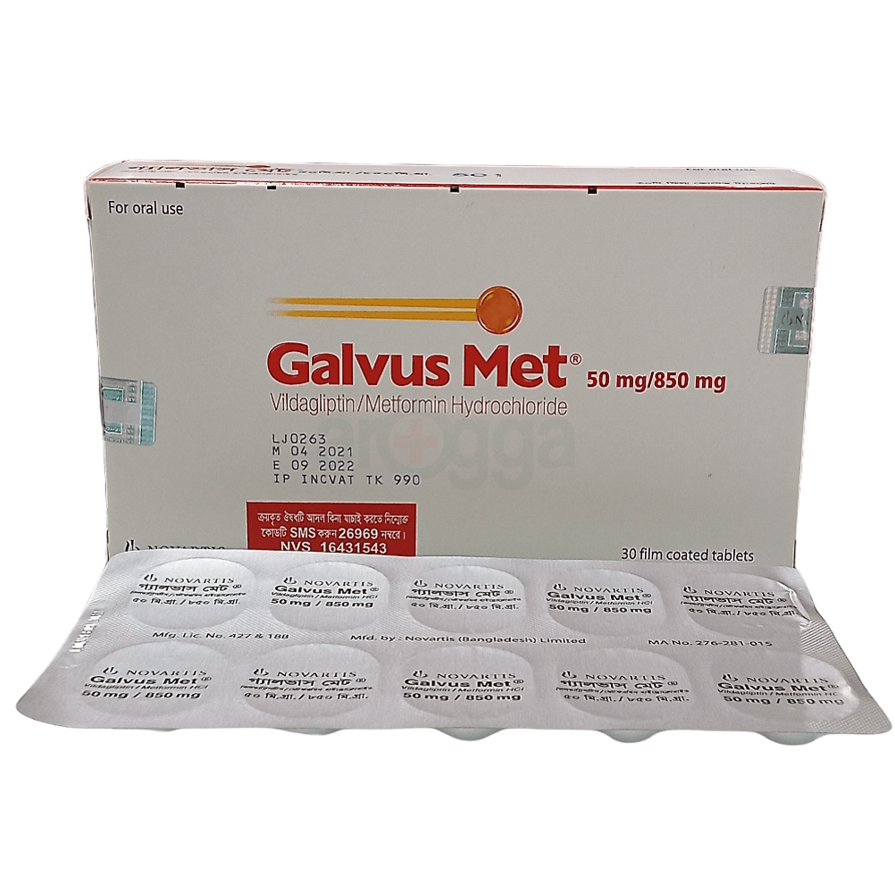 Galvus-Met 850mg+50mg Tablet - Arogga Online Pharmacy